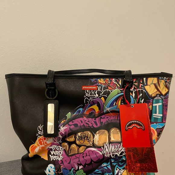 Sprayground | Bags | Sprayground Black Graffiti Tote Bag | Poshmark